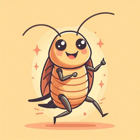 Premium Vector Cute Cartoon Roach Minimalist