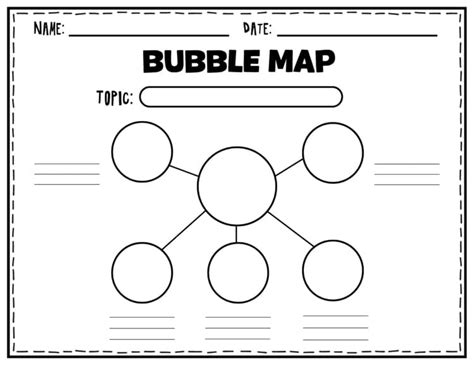 Bubble Map Graphic Organizer For Creative Thinking 3 Options Tpt