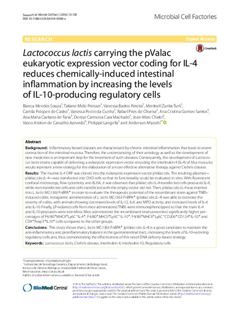 Pdf Lactococcus Lactis Carrying The Pvalac Eukaryotic Expression