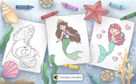 Mermaid Template For Art 3 600 Mermaid Invitation Stock
