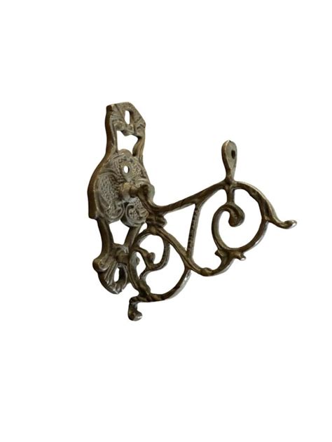 Antique Early 1900s Wall Hook Ornate Victorian French Style Cast Iron