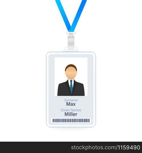 Id Card Design Template Identification Card Vector Stock Illustration