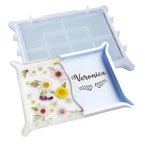 Resin Tray Molds Diy Glossy Rectangle Silicone Tray Resin Mold Let