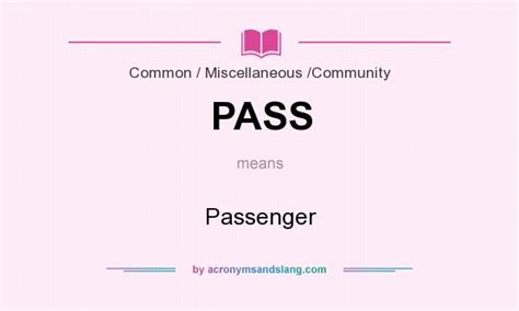 Pass Passenger In Common Miscellaneous Community By
