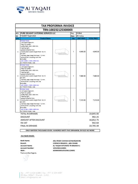 Tax Proforma Invoice P 324057 Taqah 2024 Pure Delight Catering