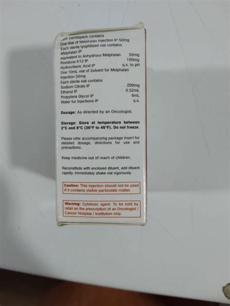 Melphalan 50mg Injection At ₹ 2000bottle Melphalan Injection In