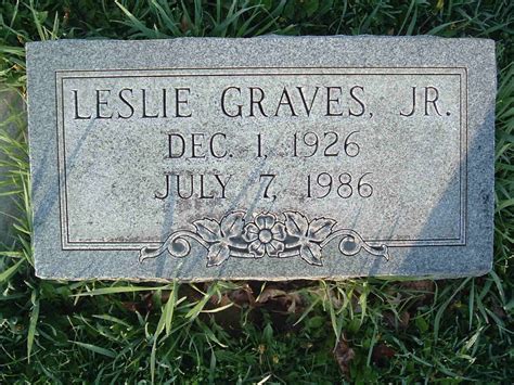 Leslie Graves Jr 1926 1986 Find A Grave Memorial