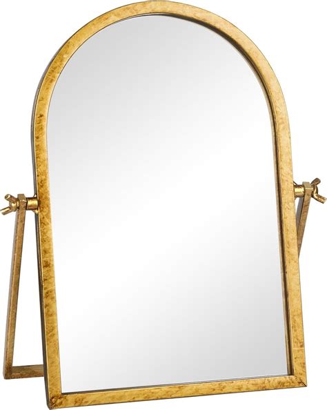 Creative Co Op Arched Metal Framed Standing Mirror Brass