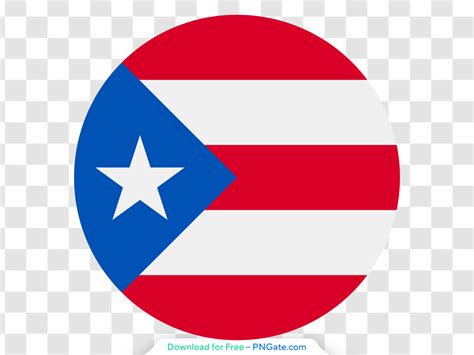 Puerto Rico Round Flag Icon With Star Symbol Free Png Pngate