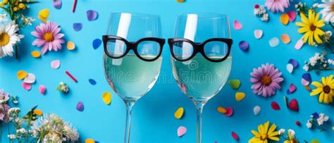Two Elegant Wine Glasses Filled With Red Wine Are Elegantly Placed On A