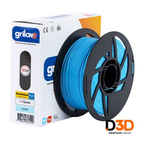 Filamento Pla Boutique Grilon3 1kg Colores Premium Y Excelente Calidad Dropix 3d Color Aqua