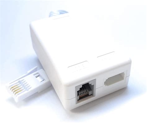 Bt Plug To Phone And Broadband Modem Sockets Adsl Microfilter Rj11 8cm