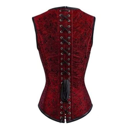 Corset Esteampunk Rojo Y Negro