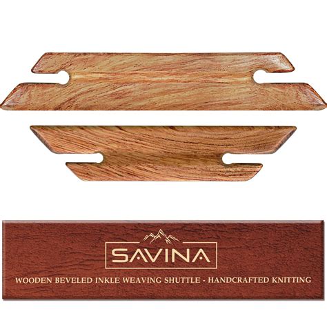 Savina Small Wooden Beveled Inkle Weaving Shuttle