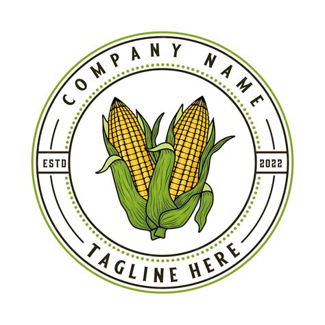 Premium Vector Corn Farm Vector Logo Hand Drawn Corn Concept For