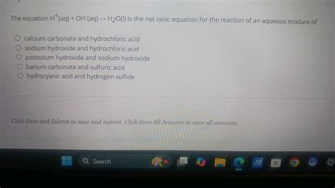The Equation H⁺ Aq Oh⁻ Aq → H₂o L Is The Net Ionic Equation For The