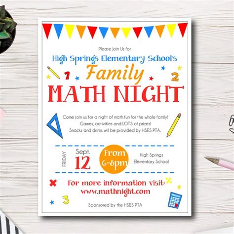 Math Contest Flyer Etsy