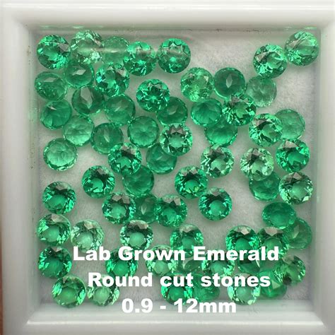 Lab Grown Colombian Emerald Round Shape 09 12mm Muzo Green Color Loose