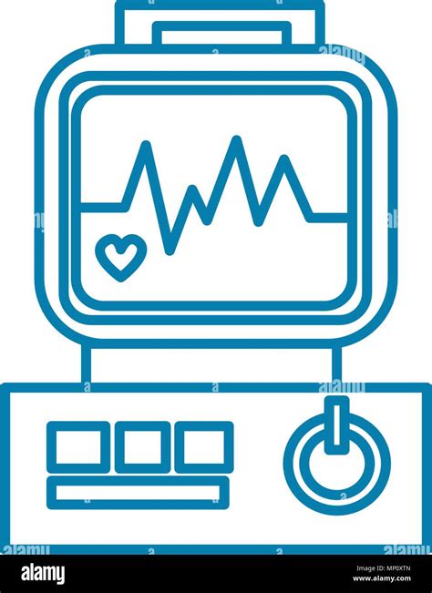 Ecg Examination Linear Icon Concept Ecg Examination Line Vector Sign