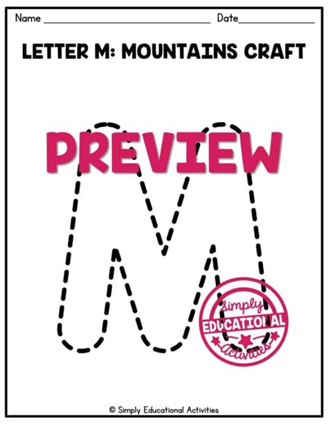 Letter M Craft Alphabet Cut And Paste Activity Sheets Phonics Printable