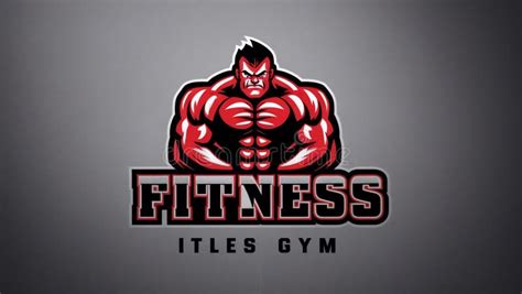 Bold And Muscular Fitness Gym Logo For Itles Gym Stock Illustration
