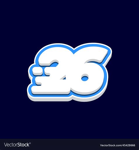 Number 26 3d Fast Icon Royalty Free Vector Image
