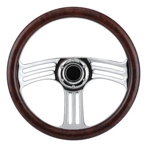 Volante De 3 Radios 350 Mm14 Pulgadas Mango De Madera Osc Cuotas