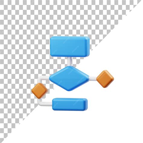 premium psd flowchart 3d rendering illustration