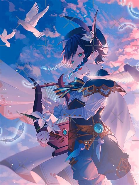 Venti Genshin Impact Art Print For Sale By Tankim Redbubble