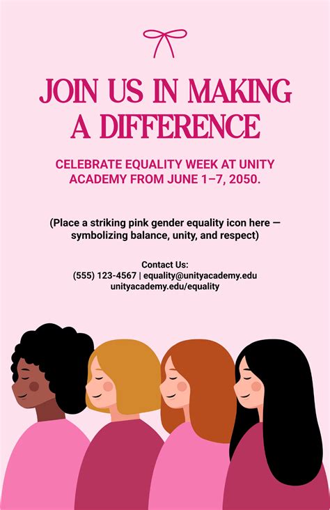Free Gender Equality Poster Templates Editable And Printable