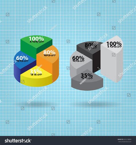 Pie Chart Four Columns Two Versions 스톡 벡터로열티 프리 301218890 Shutterstock