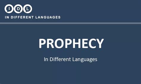 Prophecy In Different Languages Translate Listen And Learn