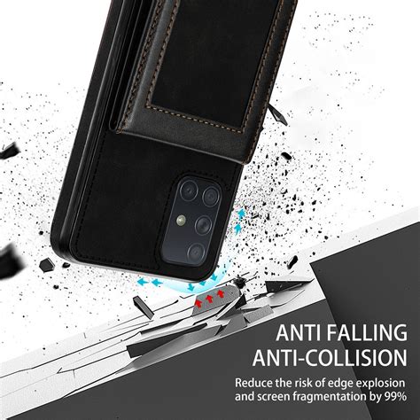 For Samsung Galaxy A G N Bekus Vertical Flip Card Slot RFID Phone Case Black Alexnld Com