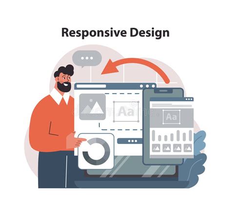Responsive Design Adaptation Concept Flat Vector Illustration Stock