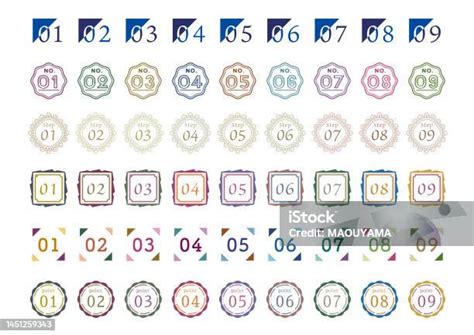 1 2 3 4 5 6 7 8 9 Set Of Vector Graphics Of Number Icons Stock