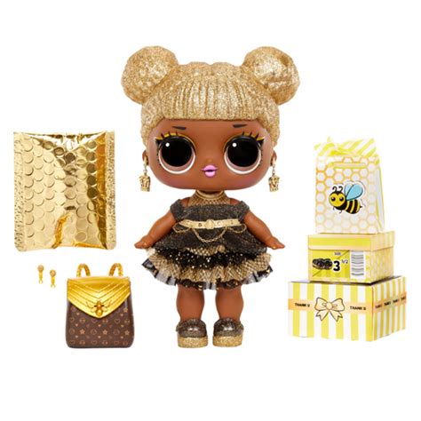 בובת Lol לול גדולה במארז מתנה מדהים 36x30 סמ קווין בי בלוני ריינבו