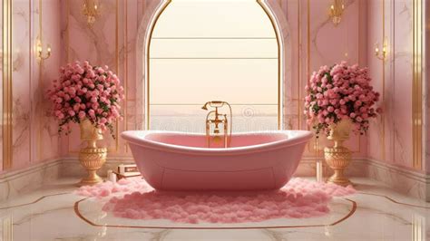Stunning Pink Bath Water Stock Illustration Illustration Of Chic