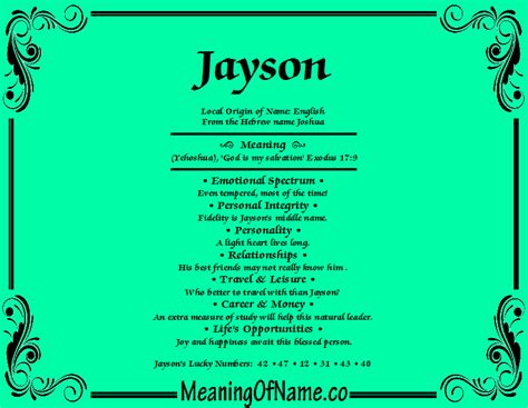 Jayson Meaning Of Name