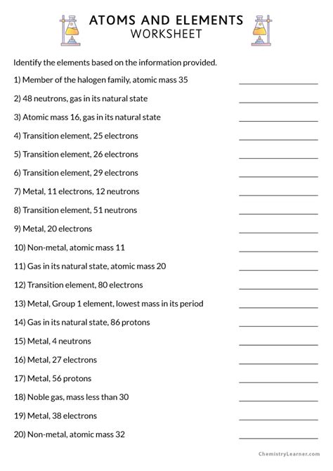 Elements Worksheet Answer Key Naming Elements Reading And Worksheet