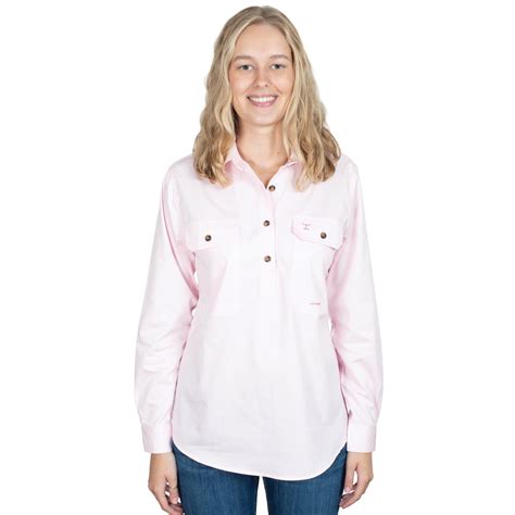 Just Country Womens Closed Front Work Shirt Jahna Pink Countrywear