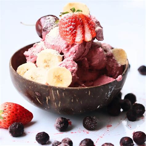 Sugar Free Acai Ice Cream Recipe With Mixed Berries And Acai Powder