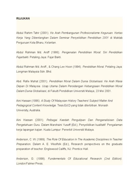 Contoh Rujukan