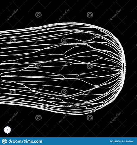 Array With Dynamic Particles D Technology Style Abstract Background Vector Illustration