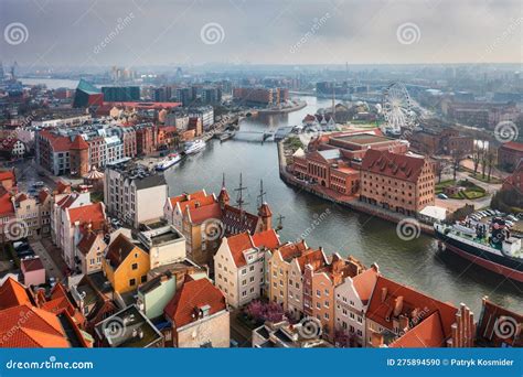 Gdansk Poland April 14 2023 Old Town Of Gdansk Reflected In The
