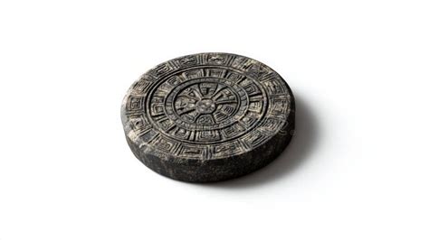 Intricate Stone Disc With Engraved Patterns Showcasing Ancient Art This Piece Reflects A Rich