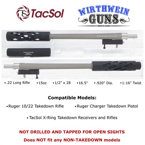 Tactical Solutions Ruger 10 22 Takedown Sbx Barrel Gun Metal Grey
