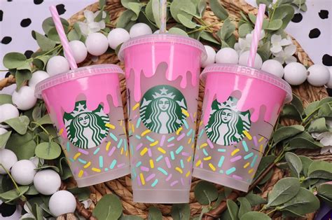 Sprinkles Starbucks Cup L Coffee Tumbler L Donut Starbucks Cup L Icing