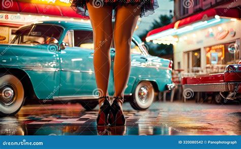Retro Lingerie Nostalgia A Model With Her Lower Body And Legs In