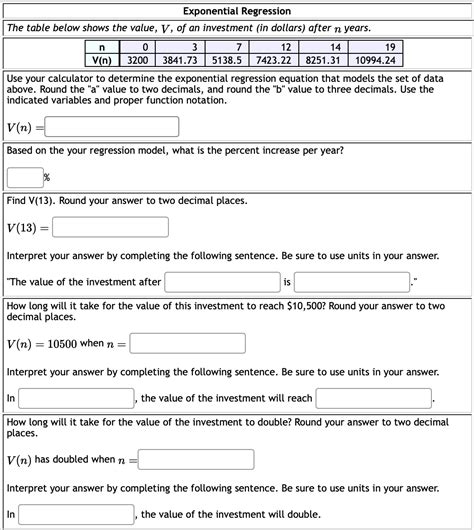 Solved Use Your Calculator To Determine The Exponential