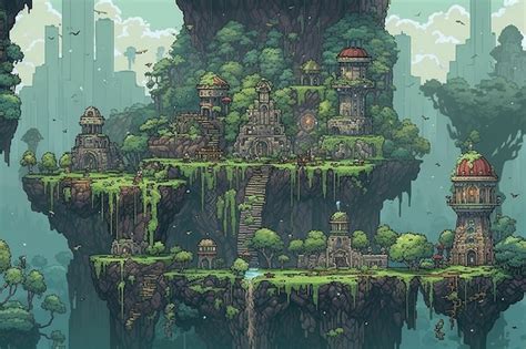 Premium Ai Image Pixel Art A Medieval Fantasy Kingdom
